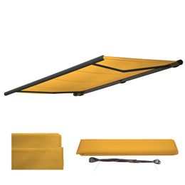 MCW Ersatz-Bezug für Markise H123, Vollkassette Ersatzbezug Sonnenschutz 4,5x3m ~ Polyester gelb