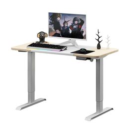 ALBATROS Höhenverstellbarer Schreibtisch LIFT 4P12WO, Weiss-Eiche, 120 x 60cm, Schreibtisch Höhenverstellbar Elektrisch mit Digitaldisplay, Stehschreibtisch, Bürotisch, Standing Desk
