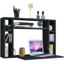 ebuy24 - Wandila Schreibtisch , Laptop-Schreibtisch Wand-Schreibtisch und 7 Fächer schwarz.