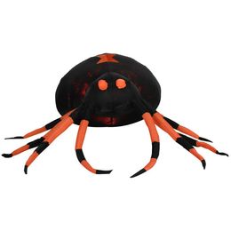 Outsunny 43 cm Aufblasbare Halloweendeko Große Spinne mit LED-Beleuchtung Halloween-Dekoration Horro