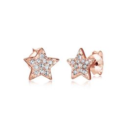 Elli Paar Ohrstecker Sterne Astro Trend Kristalle 925 Silber, rosa