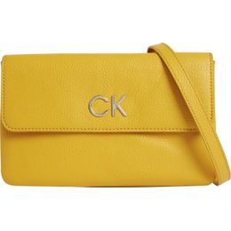 Calvin Klein Umhängetasche RE-LOCK DBL CROSSBODY PBL, in schlichter Optik, gelb