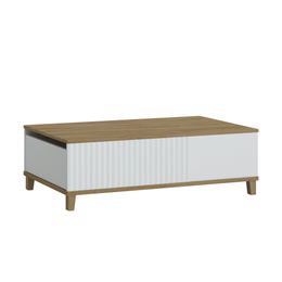 Couchtisch Plissee - weiß - 110 cm - 36 cm - 68 cm - Sconto