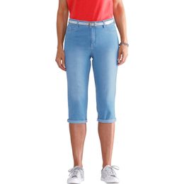 CR&Eacute;ATION L Damen Caprijeans inklusive G&uuml;rtel blue-bleached Gr&ouml;&szlig;e 46