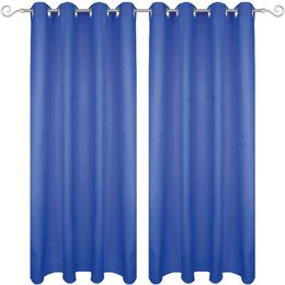 Bestgoodies - Gardine mit Ösen 140x245 cm ( Breite x Länge ) in Blau, blickdichter Vorhang, Ösenvorhang in vielen Variationen - Blau
