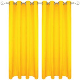 Bestgoodies - Gardine mit Ösen 140x225 cm ( Breite x Länge ) in Gelb, blickdichter Vorhang, Ösenvorhang in vielen Variationen - Gelb