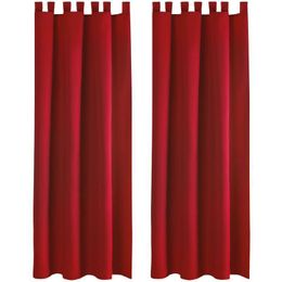 Bestlivings 2er Set Dekoschal mit Schlaufe, inkl. Raffhalter & Haken, rot in 140x175 cm