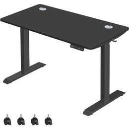 Songmics - Höhenverstellbarer Schreibtisch elektrisch, 60 x 120 cm Tischoberfläche, Doppelmotor, stufenlos verstellbar, Memory-Funktion mit 4 Höhen,