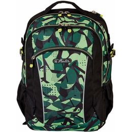 Herlitz Schulrucksack Ultimate, Camo, enthält recyceltes Material (Global Recycled Standard), grün