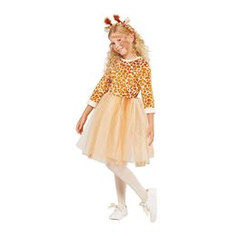 Exclusive Design by buttinette buttinette Kinderkleid "Giraffe Gittchen", creme/hellbraun