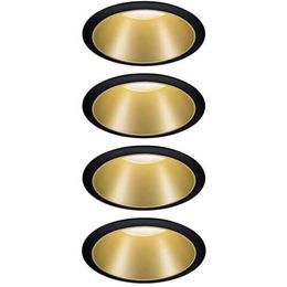 Paulmann Cole Coin Einbauleuchte 4er Set LED 6 W Schwarz, Gold