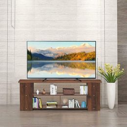 Goplus - TV-Regal, TV-Schrank aus Holz für Fernseher bis zu 50 Zoll, Medienkonsolen-Aufbewahrungsschrank, Fernsehtisch für Wohnzimmer, Schlafzimmer,