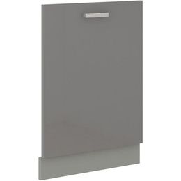 Frontblende Geschirrspüler vollintegriert 60 cm Grau Hochglanz Küche Grey Bianca