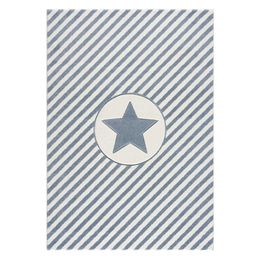 LIVONE Teppich Stern & Diagonal Streifen blau