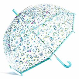 Djeco Kinder Regenschirm Einhorn blau