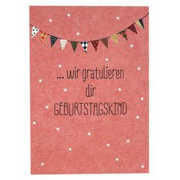 Ava & Yves Postkarte Geburtstag Wir gratulieren