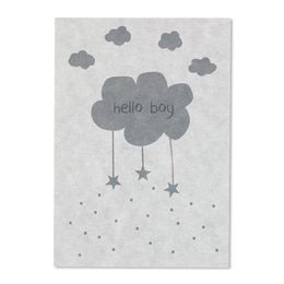 Ava & Yves Postkarte Geburt "Hello Boy"