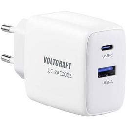 Voltcraft UC-2ACX003 USB-Ladegerät 65 W Innenbereich Ausgangsstrom (max.) 3.25 A Anzahl Ausgänge: 2 x USB-C®, USB-A GaN