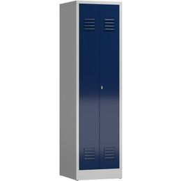 Steelboxx - Spind Mehrzweckschrank Spindschrank 1800 x 500 x 500 mm, lichtgrau/enzianblau - blau