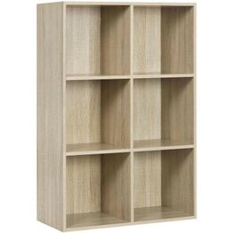 Bücherregal Bücherschrank aus mdf Eiche 60x30x89cm - WOLTU