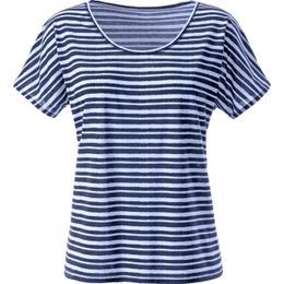 CR&Eacute;ATION L Damen T-Shirt im Streifen-Dessin marine-gestreift Gr&ouml;&szlig;e 42