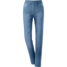 CR&Eacute;ATION L Damen Schlupfjeans mit geripptem Strick-Dehnbund blue-bleached Gr&ouml;&szlig;e 54