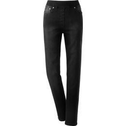 CR&Eacute;ATION L Damen Schlupfjeans mit geripptem Strick-Dehnbund black-denim Gr&ouml;&szlig;e 22