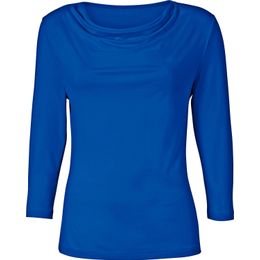 CR&Eacute;ATION L Damen Wasserfallshirt mit 3/4-langen &Auml;rmeln royalblau Gr&ouml;&szlig;e 40