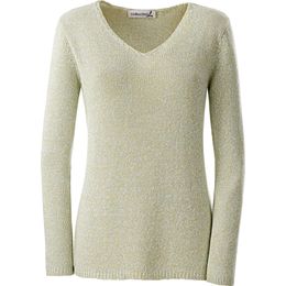 CR&Eacute;ATION L Damen Strickpullover aus Melangegarn gr&uuml;n-meliert Gr&ouml;&szlig;e 36