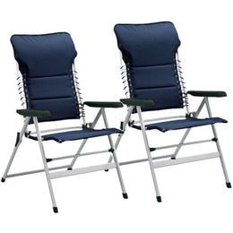 Xxl Campingstuhl klappbar 2er Set - Outdoor Relaxsessel Blau