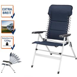 Tristar XXL Campingstuhl NOVARA klappbar Hochlehner bequem gepolstert Navy Blau