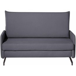Beliani - Sofa Grau Polsterbezug 2-Sitzer Schlaffunktion Klassisch Modern Wohnzimmer - Schwarz