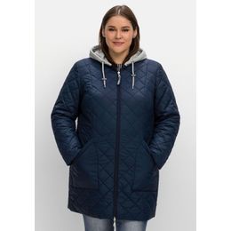 sheego Große Größen: Steppjacke mit Jerseykapuze und 2-Wege-Zipper, nachtblau, Gr.58