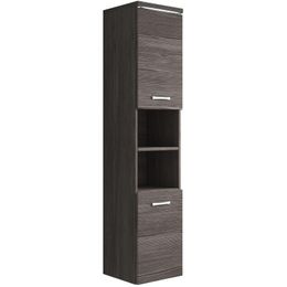 Badplaats Badezimmer Schrank Paso 160cm Grau Eiche – Regal Schrank Hochschrank Schrank Möbel Badschrank - Grau eiche