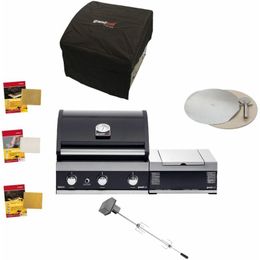 GRANDHALL LIVING STYLE Grandhall Gasgrillpaket Premium G3 Einbau Grill mit Sear Burner Set Gas Garten Gartenkamin