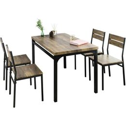 OGT28-N+FST72-Nx4 5-teilig Essgruppe Esstisch mit 4 Stühlen Sitzgruppe Küche Küchentisch Holztisch Balkontisch - sobuy