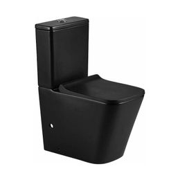 Modernes Stand-WC Keramik schwarz PISA niedriger Spülkasten