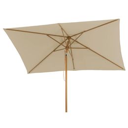 Malaga Mittelmastschirm 300 x 200 cm rechteckig 2 Farbvarianten Sonnenschirm 02 Natur - Schneider Schirme