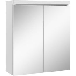 Badplaats - Badezimmer Spiegelschrank Toledo 60cm Weiß – Stauraum Unterschrank Möbel zwei Türen Badschrank - Weiß