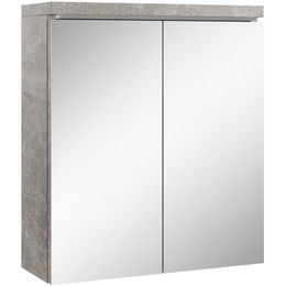 Badplaats Badezimmer Spiegelschrank Toledo 60cm Beton grau – Stauraum Unterschrank Möbel zwei Türen Badschrank - Beton grau