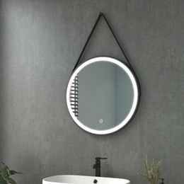 Badspiegel mit Beleuchtung led Badezimmerspiegel Rund Wandspiegel 60cm Kaltweißes Licht - Heilmetz