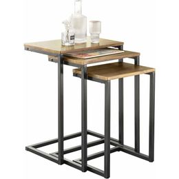 sobuy - FBT102-F 3er Set Beistelltisch Satztisch Couchtisch Stapelbar Sofatisch Kaffeetisch Laptoptisch Pflegetisch Wohnzimmertisch