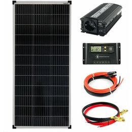 Solartronics Komplettset 1x100Watt 12Volt 1200mm Spannungswandler 600W 10A Laderegler gelb Solar Inselanlage