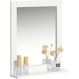 FRG129-W Spiegel Wandspiegel Badspiegel mit Ablage weiß bht: 40x49x10cm - sobuy