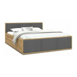 Roe Furniture - Bett mit Lattenrost Jugendbett Doppelbett eiche-grau 120 / 140 / 160 / 180 cm ohne Matratze (en), 140x200 cm (en)