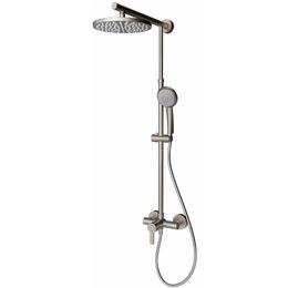 Schulte Duschsystem, DuschMaster Rain mit Einhebelmischer, Farbe: Edelstahl, Kopfbrause rund