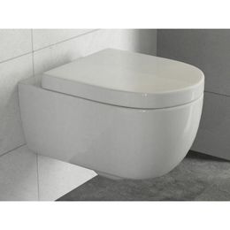 Aqua Bagno Spülrandloses WC - Design Hänge-WC Toilette abnhembarer softclose Toiletten-Sitz Wand-WC - kurz