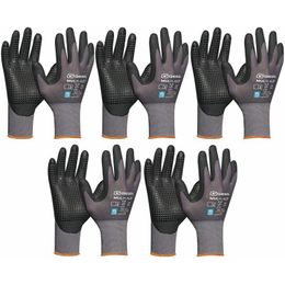 Handschuhe mit Noppen - Montagehandschuhe Gr 9 - Gebol Arbeitshandschuhe Multiflex robust und atmungsaktiv - 5 Paar - vasalat