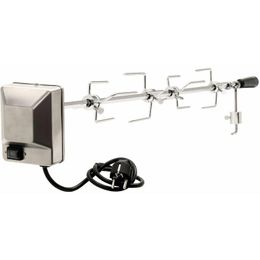 Grillspieß Set 100 cm inkl. 4x Fleischnadeln und Edelstahl Motor, 220V - 240V, Drehspieß - BBQ-Toro