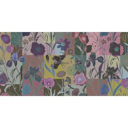 Fototapete floral patch 3 Livingwalls Walls by Patel Vliestapete Gelb Grün Rosa - 250 x 500 cm (5 Teile) - Grau, Rosa, Violett
